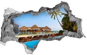 Wallmuralia Nálepka fototapeta 3D Bazén na Maledivách 95x73 cm