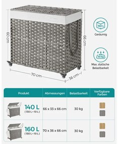 Ručně tkaný koš na prádlo LCB365G01