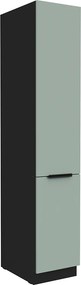 ARIA sc | vysoká skříňka 40 DK-210 2F potravinová s policemi | 40 cm | ANTI FINGERPRINT povrch | černá/aquamarine
