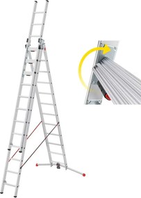 Hliníkový žebřík Hailo Master S120 Pro 3x12 příček, 9001-007