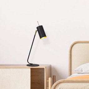 Stolní lampa v černé a zlaté barvě s kovovým stínidlem (výška 55 cm) Sivani – Opviq lights