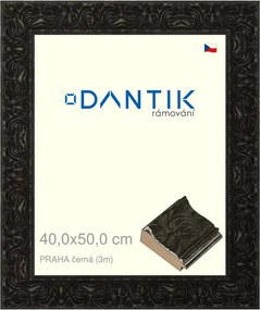 DANTIK rámeček 40x50 | PRAHA černá (Sklo Čiré)