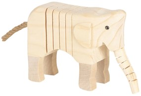 Světle hnědá dřevěná dekorativní soška slona - 4*9*11 cm