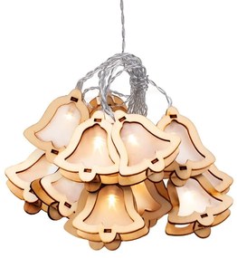 LED světelný řetěz Lampki zvonek přírodní