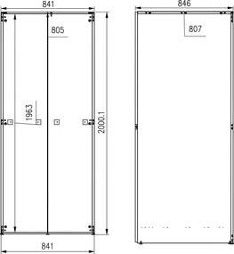 Velkokapacitní skříň s výsuvnými regály, 841 x 846 x 2000 mm, bříza