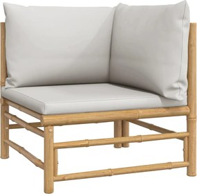 vidaXL 7dílná zahradní sedací souprava s poduškami bambus [3155085] Barva polštáře: Zelená