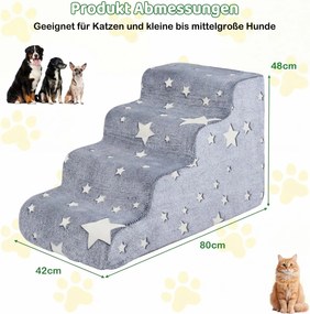 Costway 4-Step Luminous Foam Schody s omyvatelným flanelovým potahem Schodiště