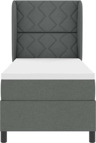 Postel s boxspringem s čelo Tmavě šedá 80 x 200 cm textil 3340593