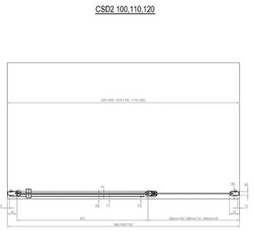 Ravak Chrome Sprchové dveře 120 Transparent bílá 0QVGC100Z1 CSD2-120