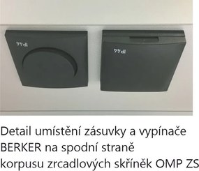 INTEDOOR zrcadlová skříňka třídveřová OMP ZS 120 3D Povrch: 2289 AP TORTORA MAT