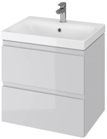 Cersanit Moduo, závěsná umyvadlová skříňka 60cm, šedá lesklá, S929-009