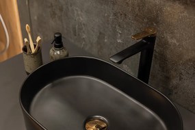 Laveo Desna, umyvadlo na desku 500x350x120 mm, černá matná, LAV-VUD_B250