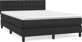 Box spring postel s matrací černá 140 x 190 cm umělá kůže 3141119