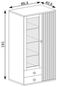Obývací stěna se skříní CALI | 4 díly + ČERNÉ NOHY | 420 cm | sestava D | artisan