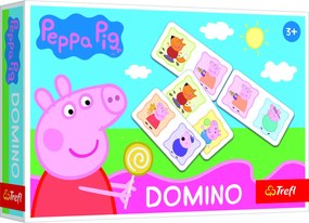 Trefl Domino papírové Prasátko Peppa/Peppa Pig 21 kartiček společenská hra v krabici 21x14x4cm