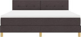 Postel s boxspringem s čelo Tmavě hnědá 180 x 200 cm textil 3338940