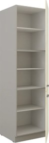 KARMEN | vysoká skříňka 60 DK-210 2F potravinová s policemi | 60 cm | světle šedá/krémová lesk