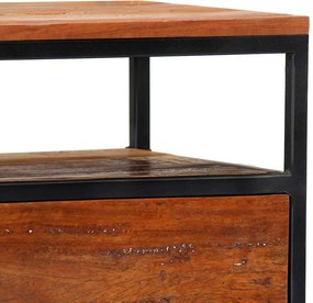 Noční stolek 40 x 30 x 50 cm masivní recyklované dřevo a ocel 282725
