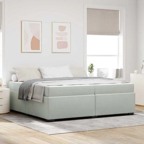 Rám postele s matrací Světle šedá 200 x 200 cm textil 3399308