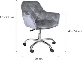 Kancelářské křeslo Q-190 VELVET, šedé