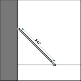 Rea Rapid, pevná stěna pro sprchový kout Rapid 100 x 195 cm, 6mm čiré sklo, zlatý profil, REA-K5625