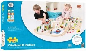 Bigjigs Rail Vláčkodráha a autodráha / 108 dílů / od 3 let