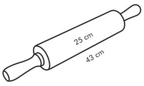 TESCOMA váleček na těsto dřevěný DELÍCIA 25 cm, ø 6 cm