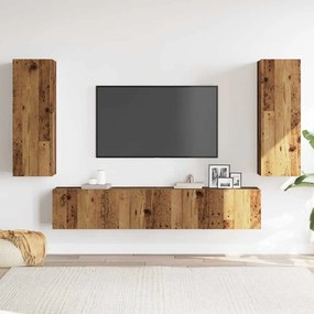 Nástěnné TV skříňky 4 ks starého dřeva kompozitní dřevo 3328947