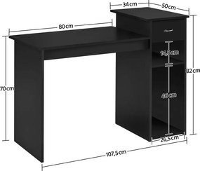 Psací stůl Yaheetech – černá (253928831351)