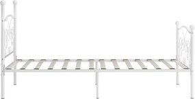 Rám postele s laťkovým roštem bílý kov 90 x 200 cm 284447