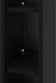 Úzký kovový regál, archivační na dokumenty černý: TIM 250 x 1850 x 400 mm