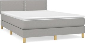 Box spring postel s matrací světle šedá 140 x 200 cm textil 3140537