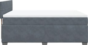 Box spring postel s matrací tmavě šedá 160x200 cm samet 3288655