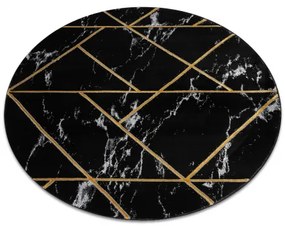 Kulatý koberec EMERALD 2000 Luxusní moderní geometrický černý zlatý Rozměr: průměr 160 cm