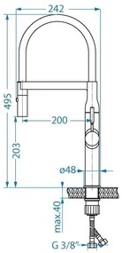 ALVEUS 1150893 -Dřezová baterie s flexibilním ramínkem se sprškou MIRAGE 49,5 cm