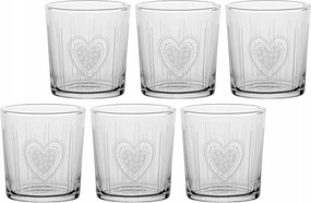 Sada 6 sklenic s tlustým dnem srdce 350 ml La Porcellana Bianca Babila