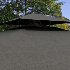 Slunečník Outsunny 243x243cm, balkonový slunečník s UV ochranou, konzolový slunečník s dvojitou stříškou a křížovým podstavcem, kudrlinky, 4 vzpěry, …