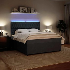 Box spring postel s matrací tmavě šedá 180x200 cm samet 3294713