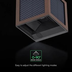 LED Solární nástěnné svít. se sen LED/9W/3,7V 3000/4000/6000K IP65 2600mAh hnědá