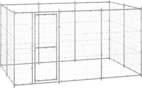 vidaXL Venkovní psí kotec pozinkovaná ocel 7,26 m² [3082298] Barva: Stříbrná