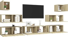 7dílný set TV skříněk dub sonoma kompozitní dřevo 3079028
