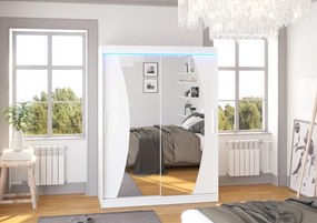 Posuvná skříň se zrcadlem a LED osvětlením MODESTO 150