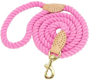Pletené lanové vodítko pro psa 150 cm - růžová