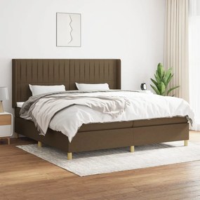 Box spring postel s matrací tmavě hnědá 200x200 cm textil 3132180