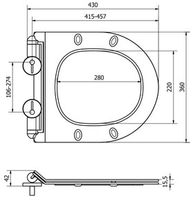 Mexen deska pomalu padající slim, duroplast, Bílá - 39010100