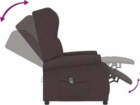 Elektrické polohovací křeslo ušák tmavě hnědé textil 3098324
