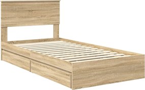 Postel s úložným prostorem se zásuvkou Sonoma dub 100 x 200 cm 3410828