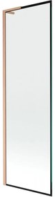 Mexen Next L, 1-křídlová vanová zástěna 60 x 150 cm, 6mm čiré sklo-černý vzor, ​​měděný profil, 895-060-000-03-70-65