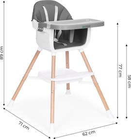 Dětská židlička 2v1 BABY ECOTOYS šedá