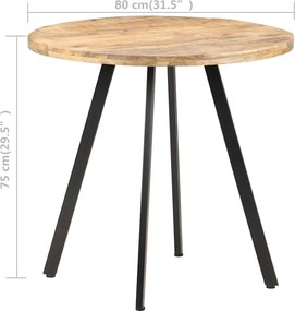 Jídelní stůl 80 cm hrubé mangovníkové dřevo 320483